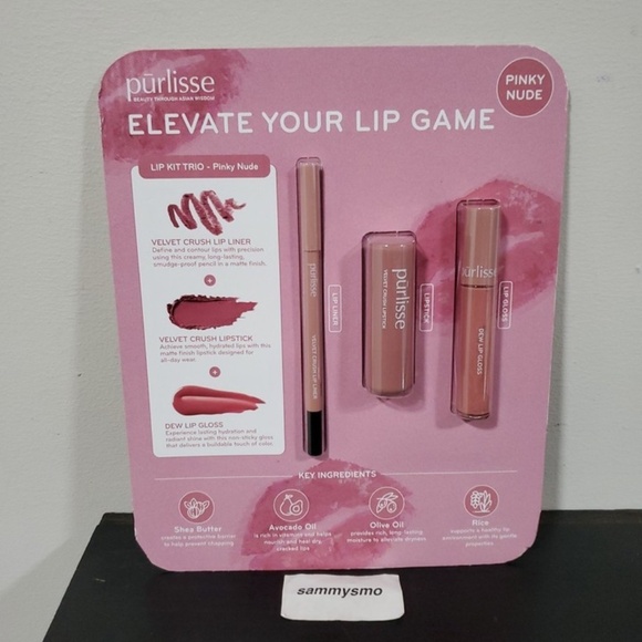 purlisse | Makeup | Purlisse Lip Kit Trio Elevate Your Lip Game Lipstick Lip Gloss Pinky Nude ...